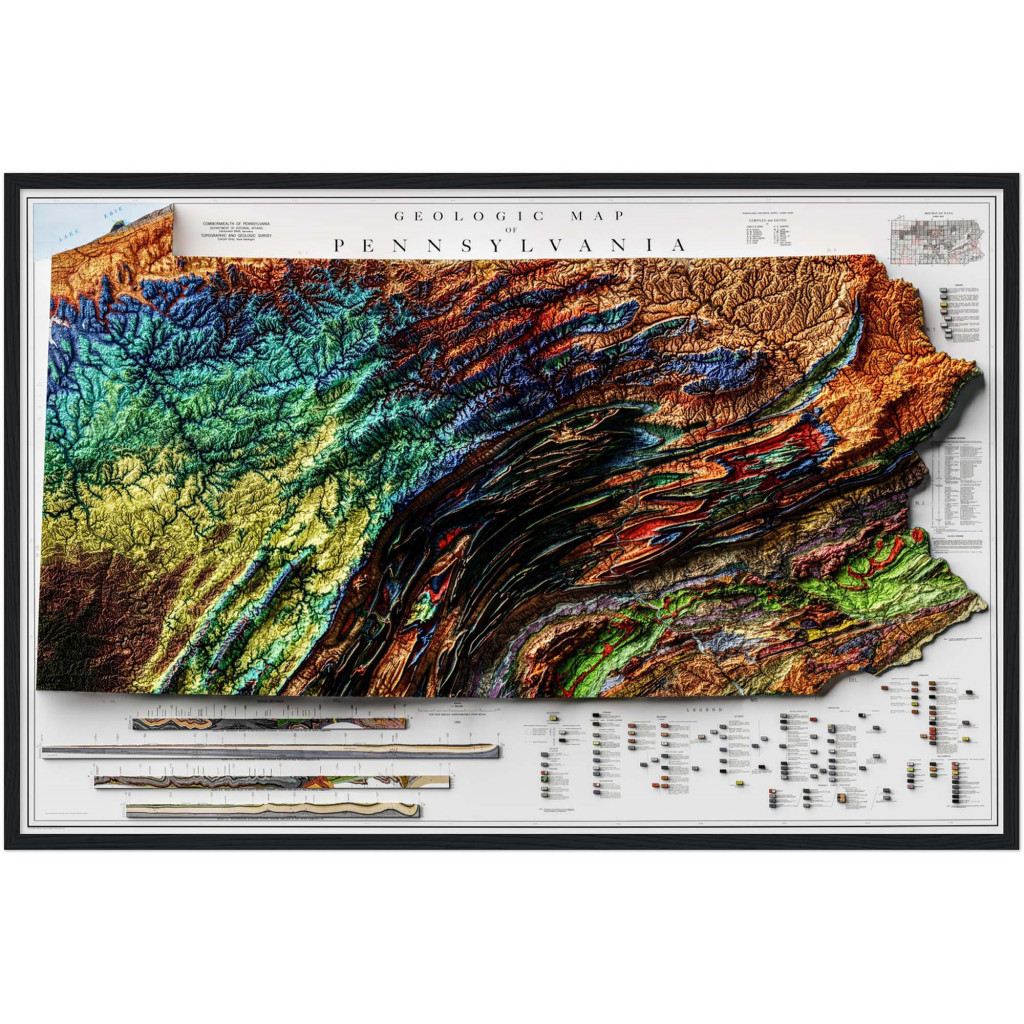 Pennsylvania Maps Posters | Pennsylvania Wall Maps | Geoartmaps