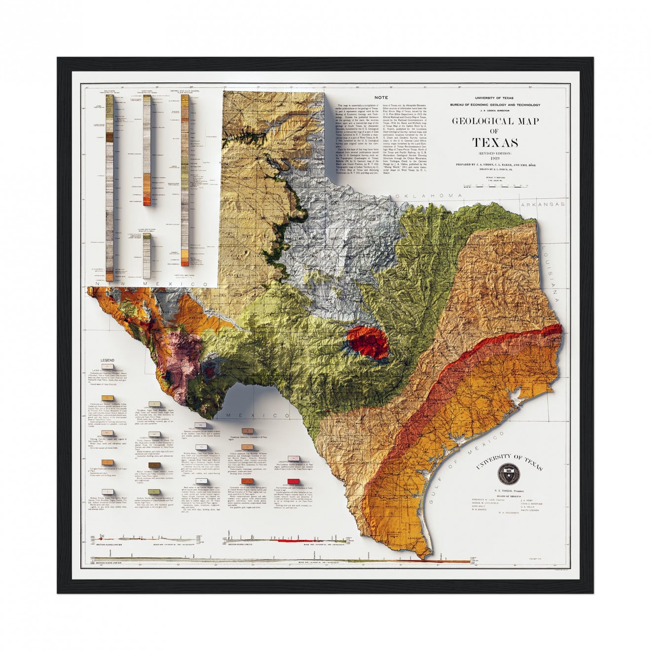 Texas Maps Posters | Texas Wall Maps | Geoartmaps