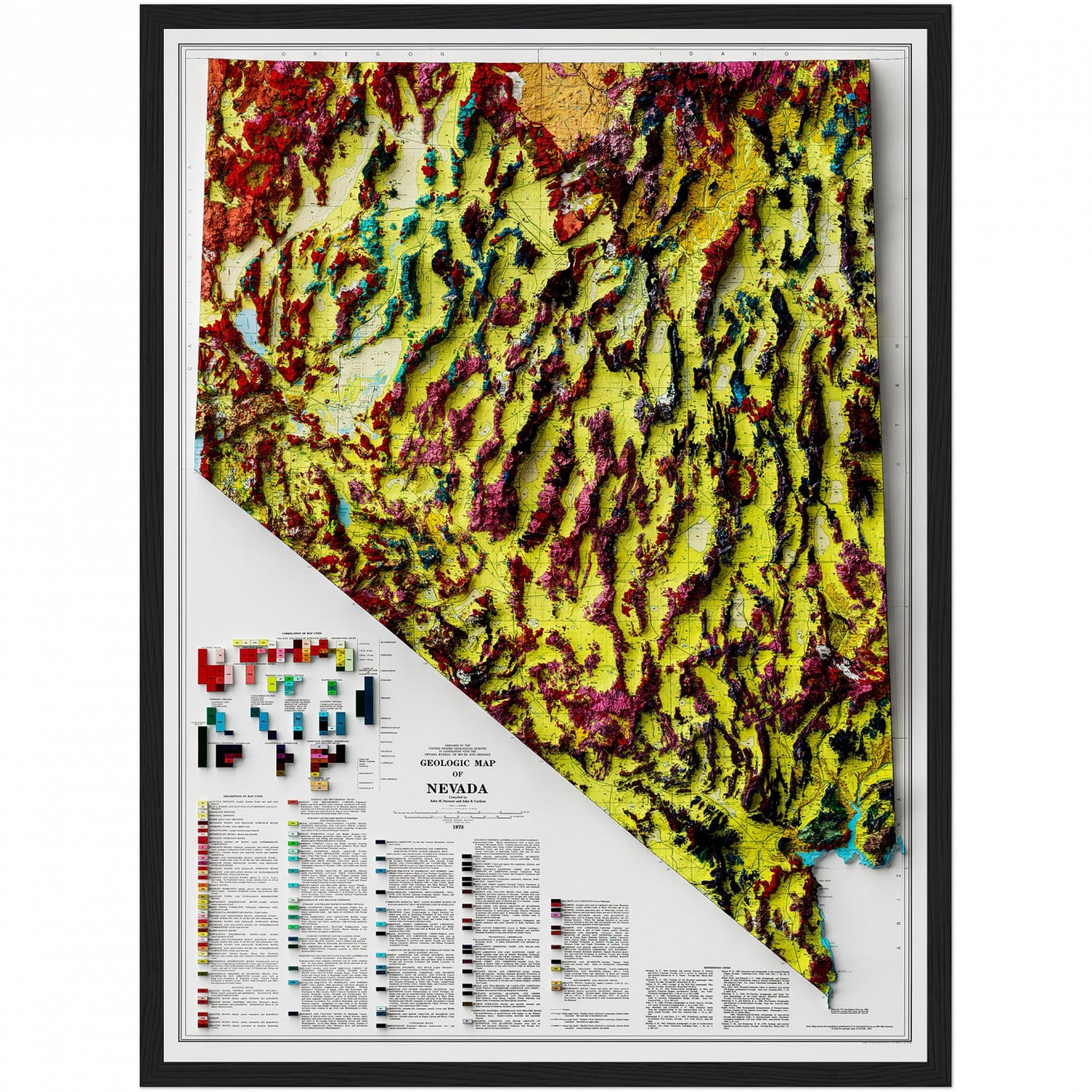 Nevada Maps Posters | Nevada Wall Maps | Geoartmaps