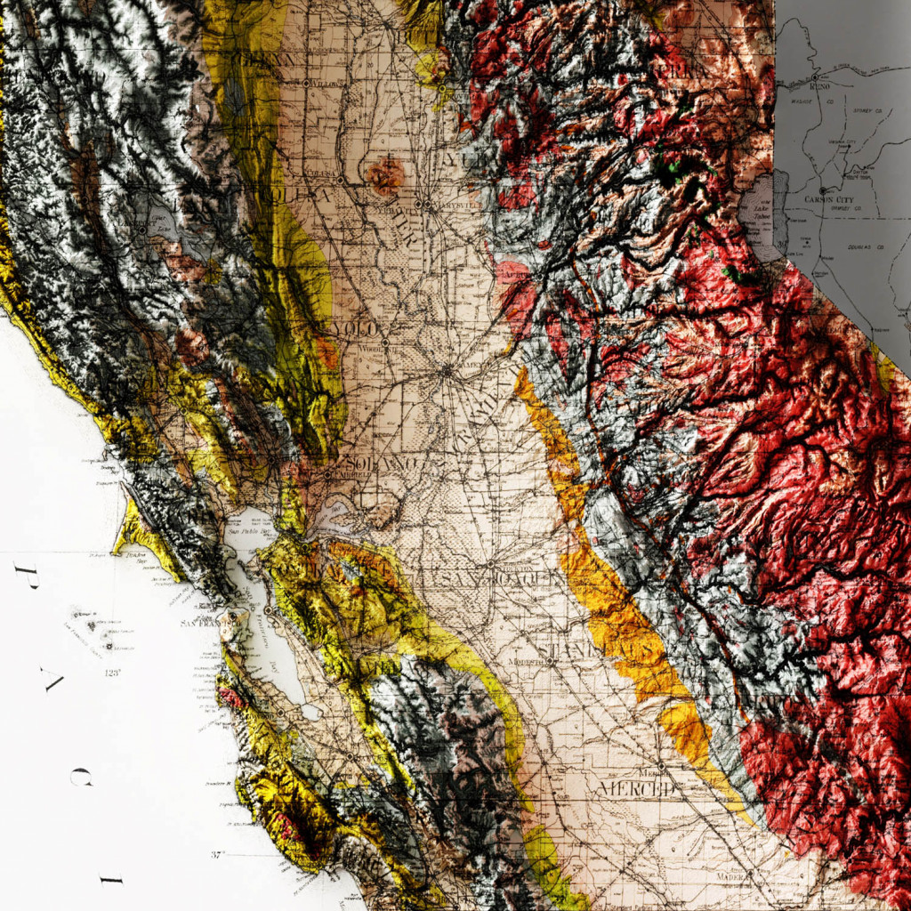 California Relief Map | Geoartmaps