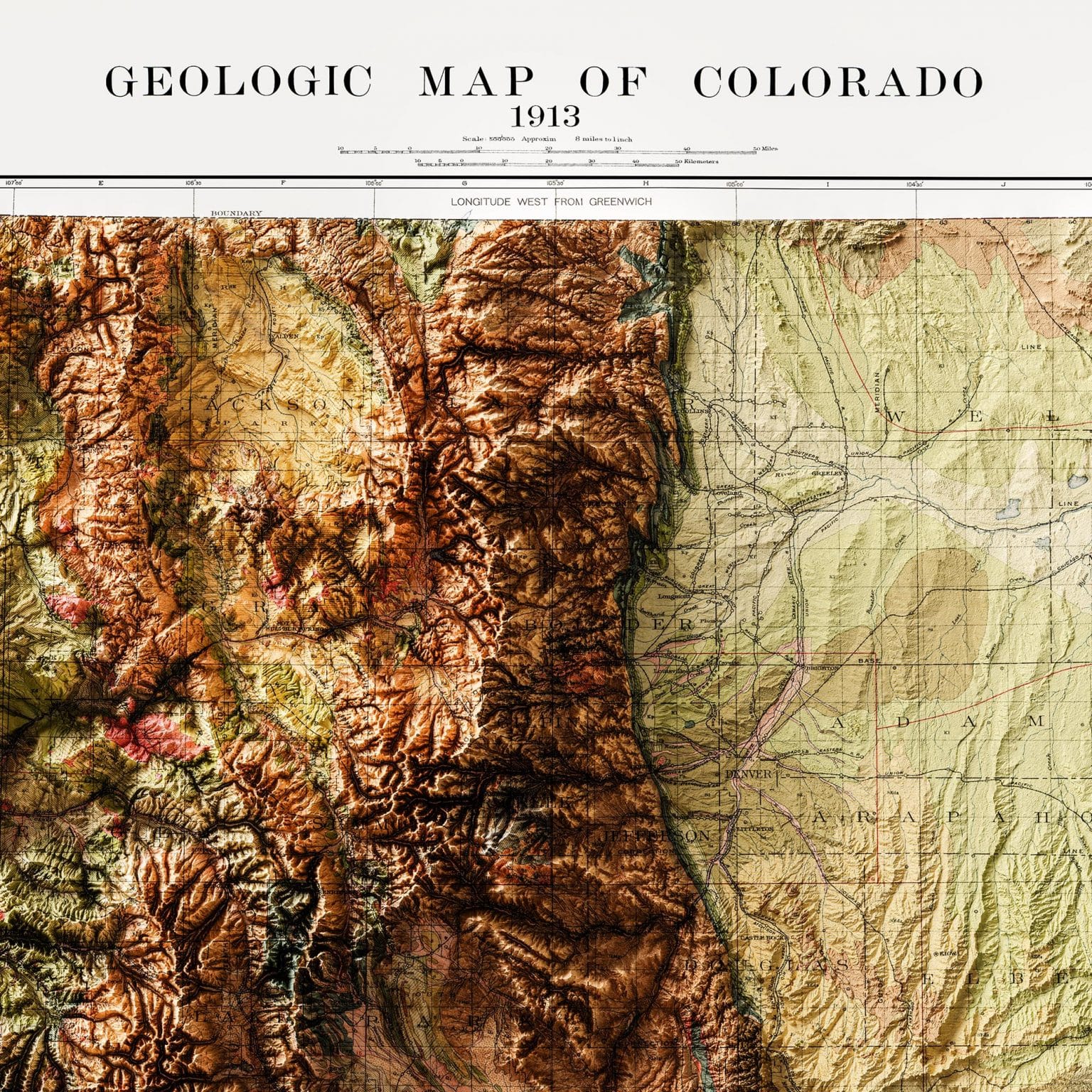 Colorado Map-3D Relief Map Of Colorado-Geoartmaps