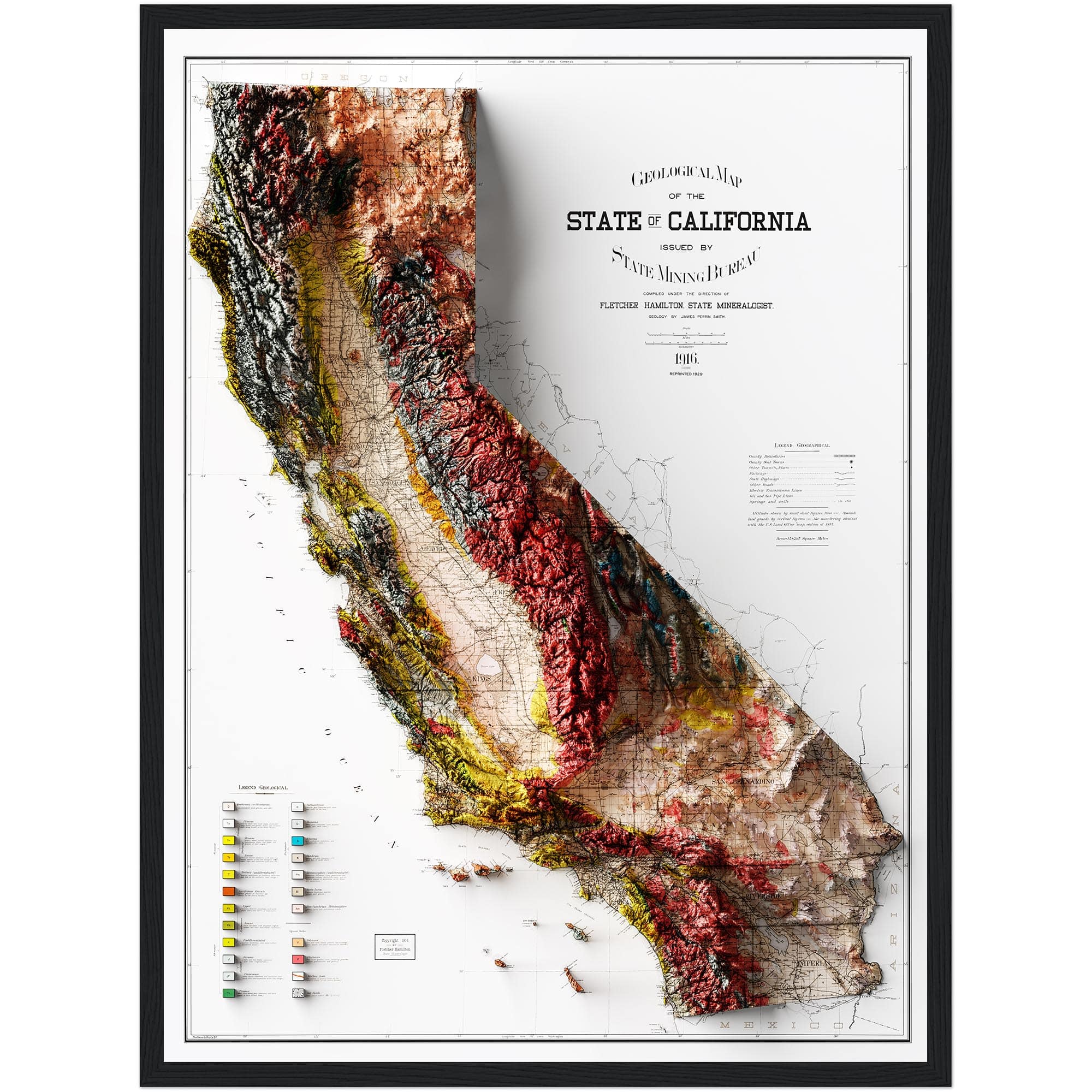 California Maps Posters | Arizona Wall Maps | Geoartmaps