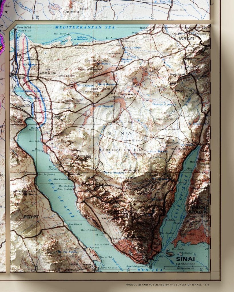Israel Map 1975 | 3D Shaded Relief Map Of Israel |Geoartmaps