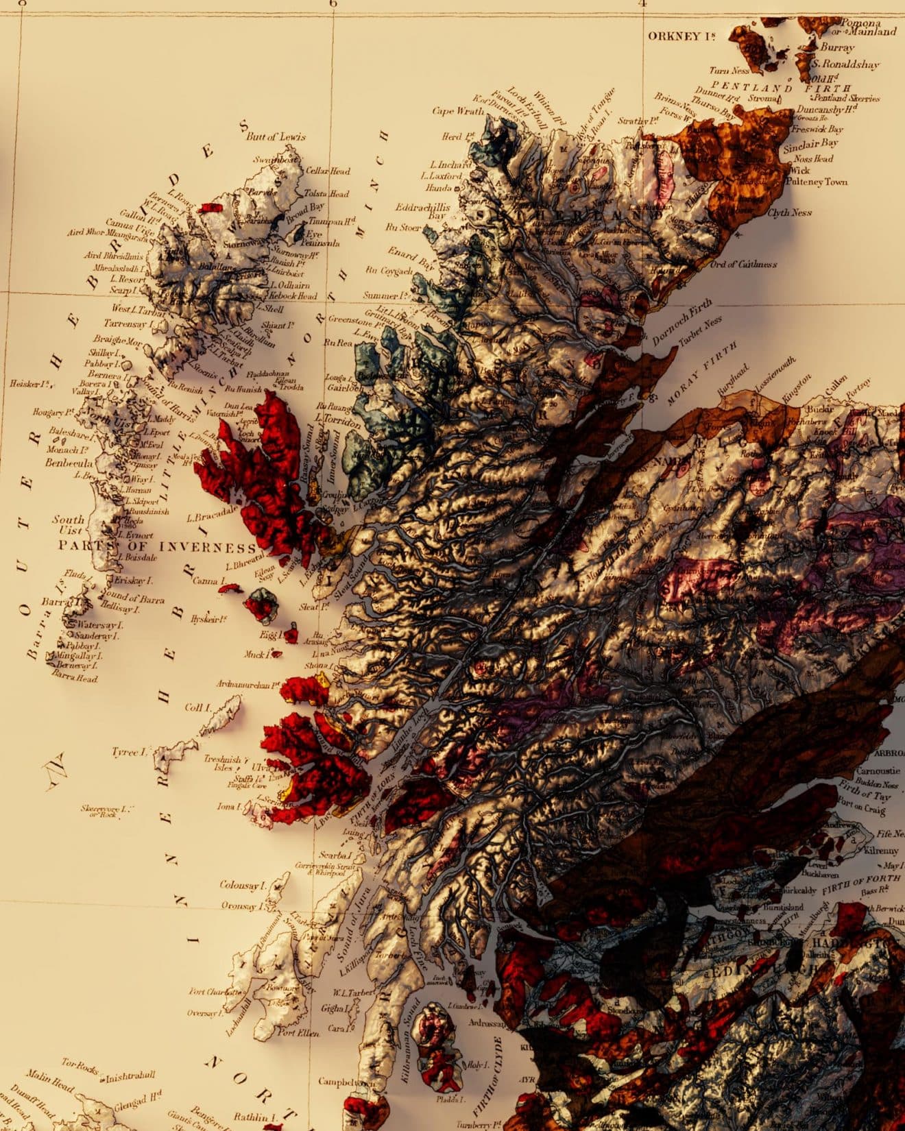 British Isles Map | Relief Map Of British Islands|Geoartmaps