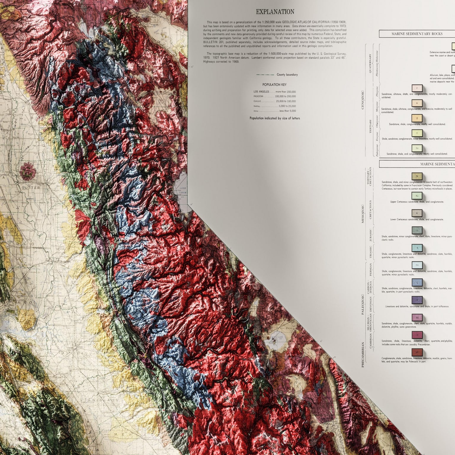 California Geologic Map | 3D Map California | Geoartmaps
