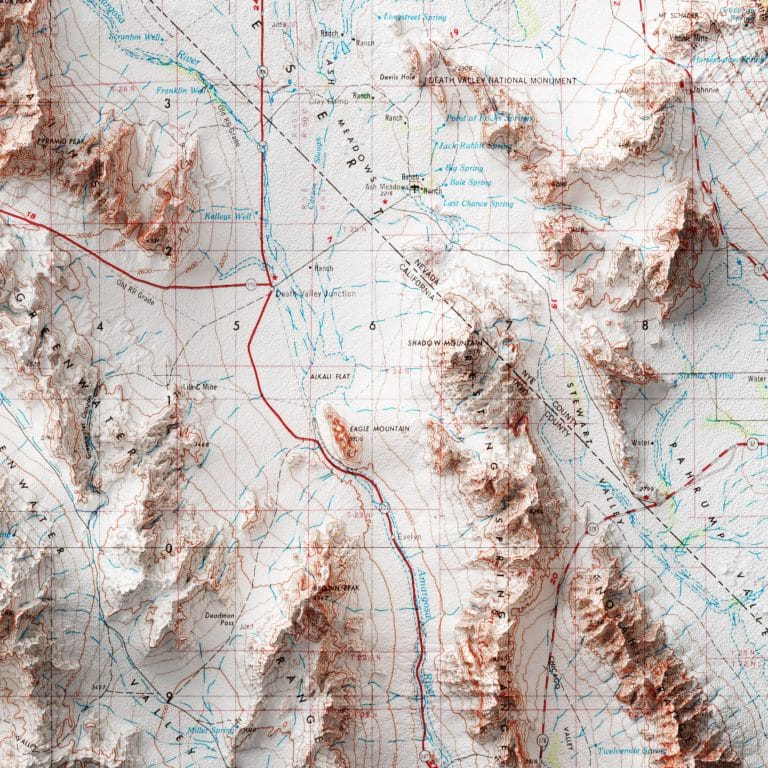 Death Valley National Park Map |Geoartmaps