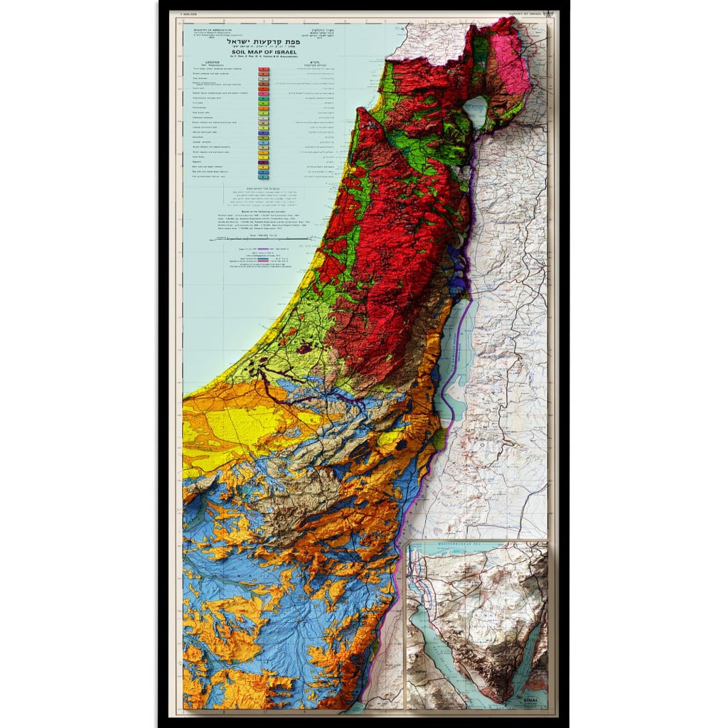 Jezreel Valley Topographic 3D Topography BIBLE MAP 16" Biblical Study ...