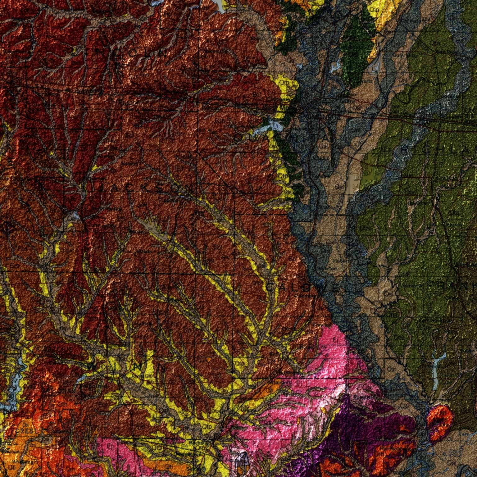 Louisiana Relief Map | Geoartmaps