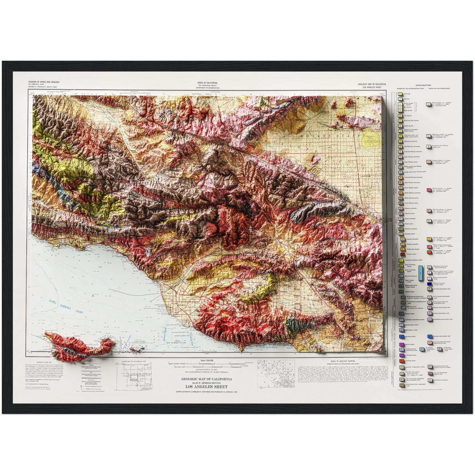 Los Angeles California Map | Shaded Relief Map | Geoartmaps