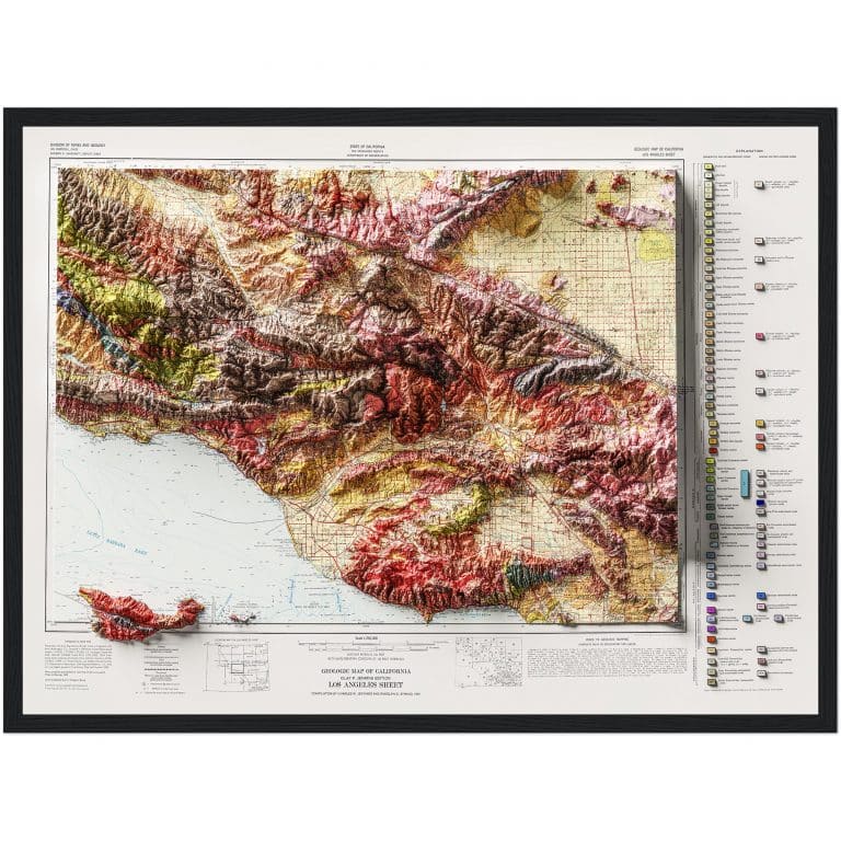 Los Angeles California Map | Shaded Relief Map | Geoartmaps