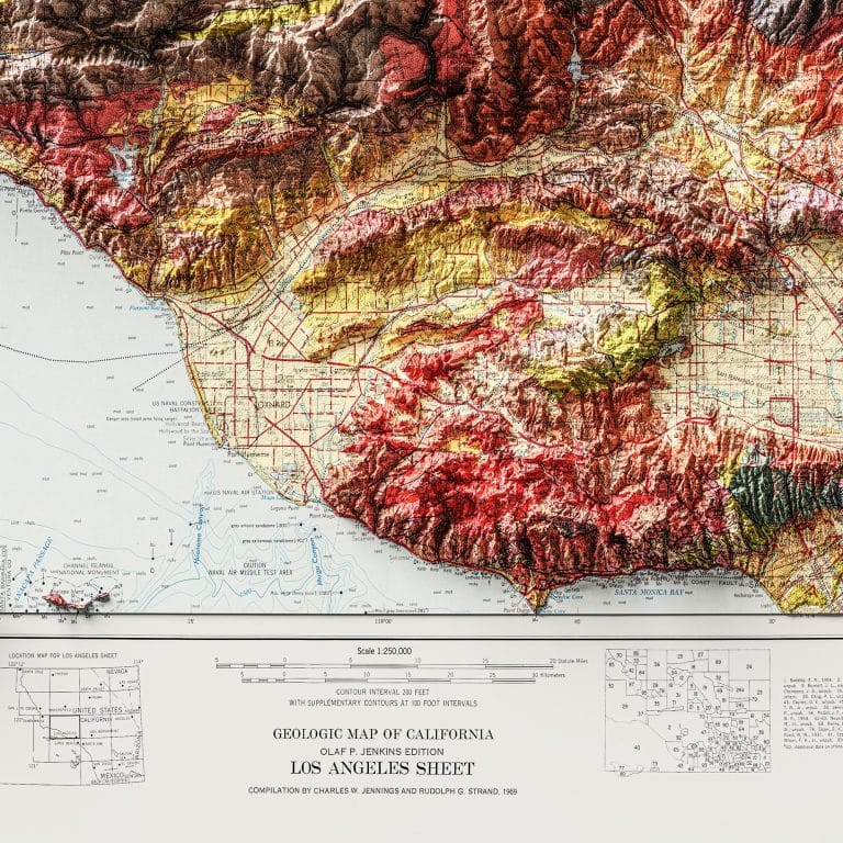 Los Angeles California Map | Shaded Relief Map | Geoartmaps