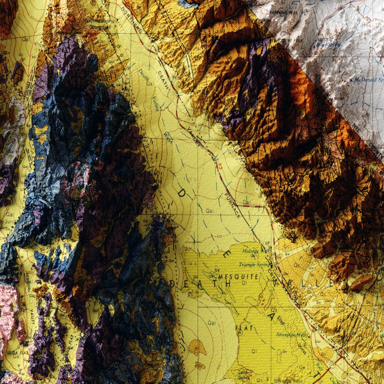 Death Valley California Map | Geoartmaps