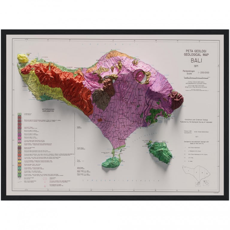 Bali Geological Map | 3D Relief Map Of Bali | Geoartmaps