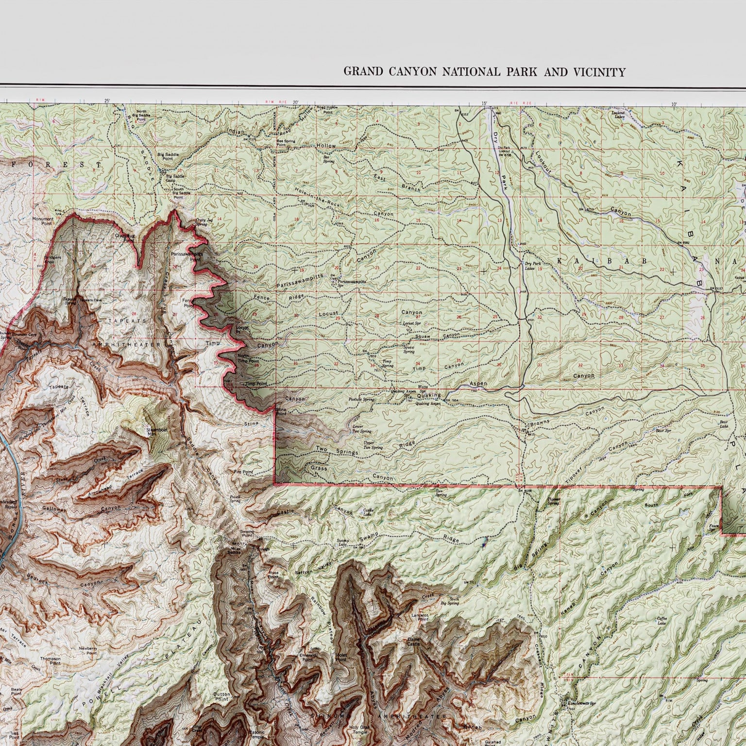 Grand Canyon Topographic Map | Map Of Grand Canyon | Geoartmaps
