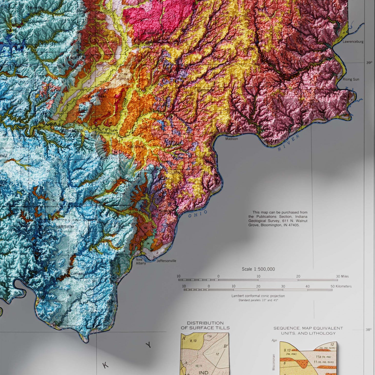 Indiana Geologic Map | 3D Indiana Map | Geoartmaps