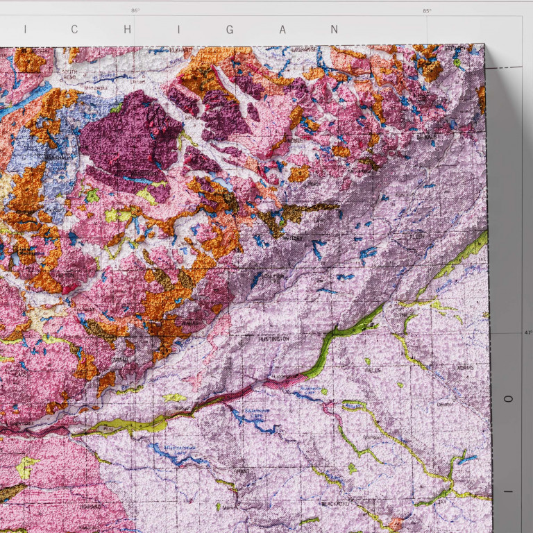 Indiana Geologic Map | 3D Indiana Map | Geoartmaps