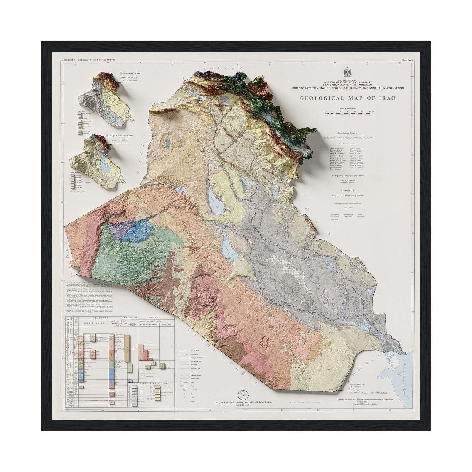 Iraq Geological Map | 3D Map Of Iraq | Geoartmaps