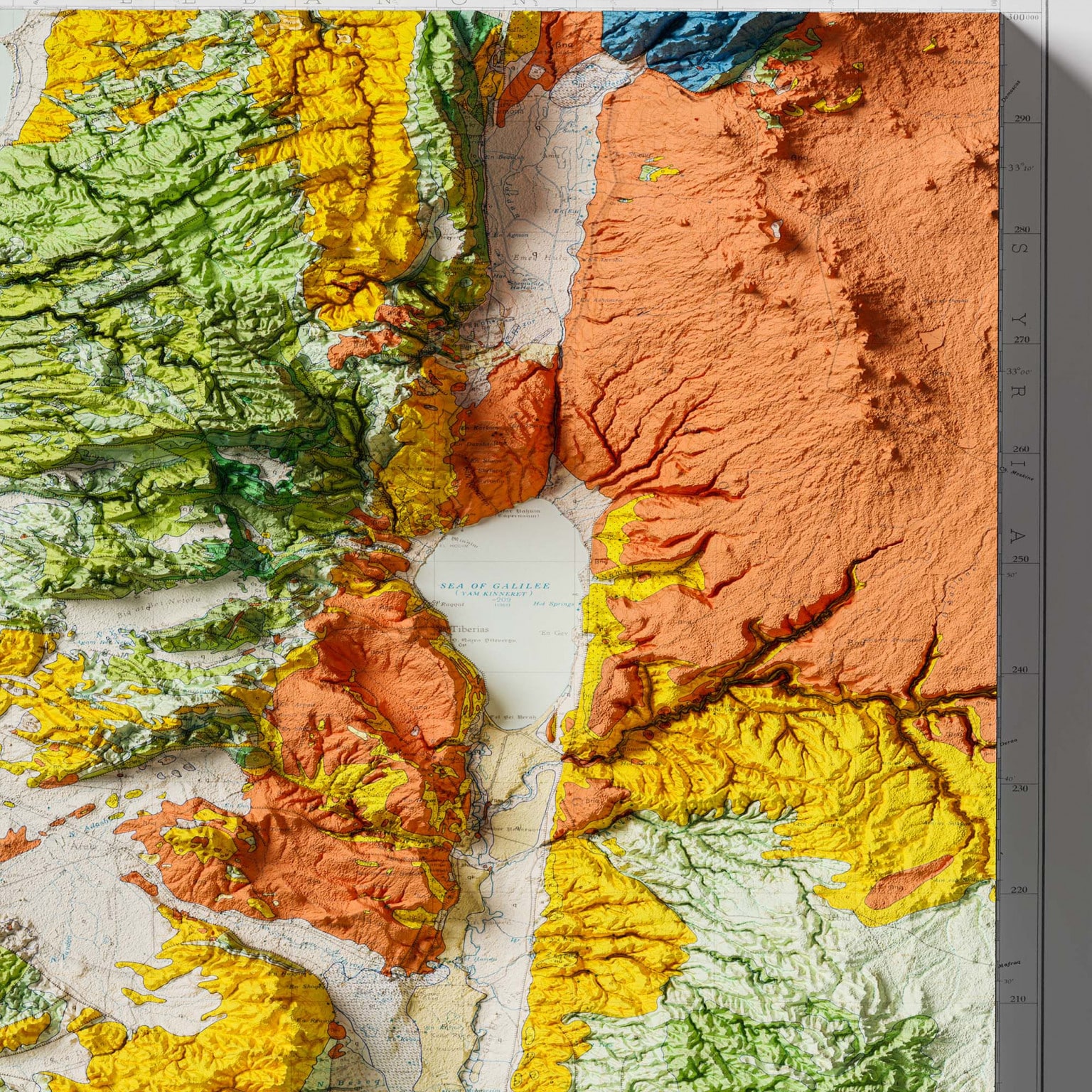 Israel Geological Map 1965 | 3D Relief Map Of Israel |Geoartmaps