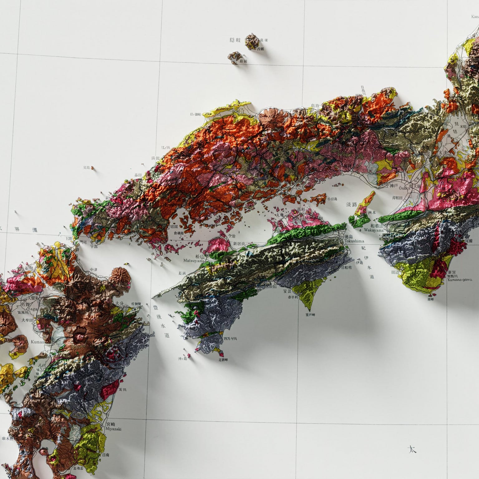 Japan Geological Map | 3D Japan Map | Geoartmaps