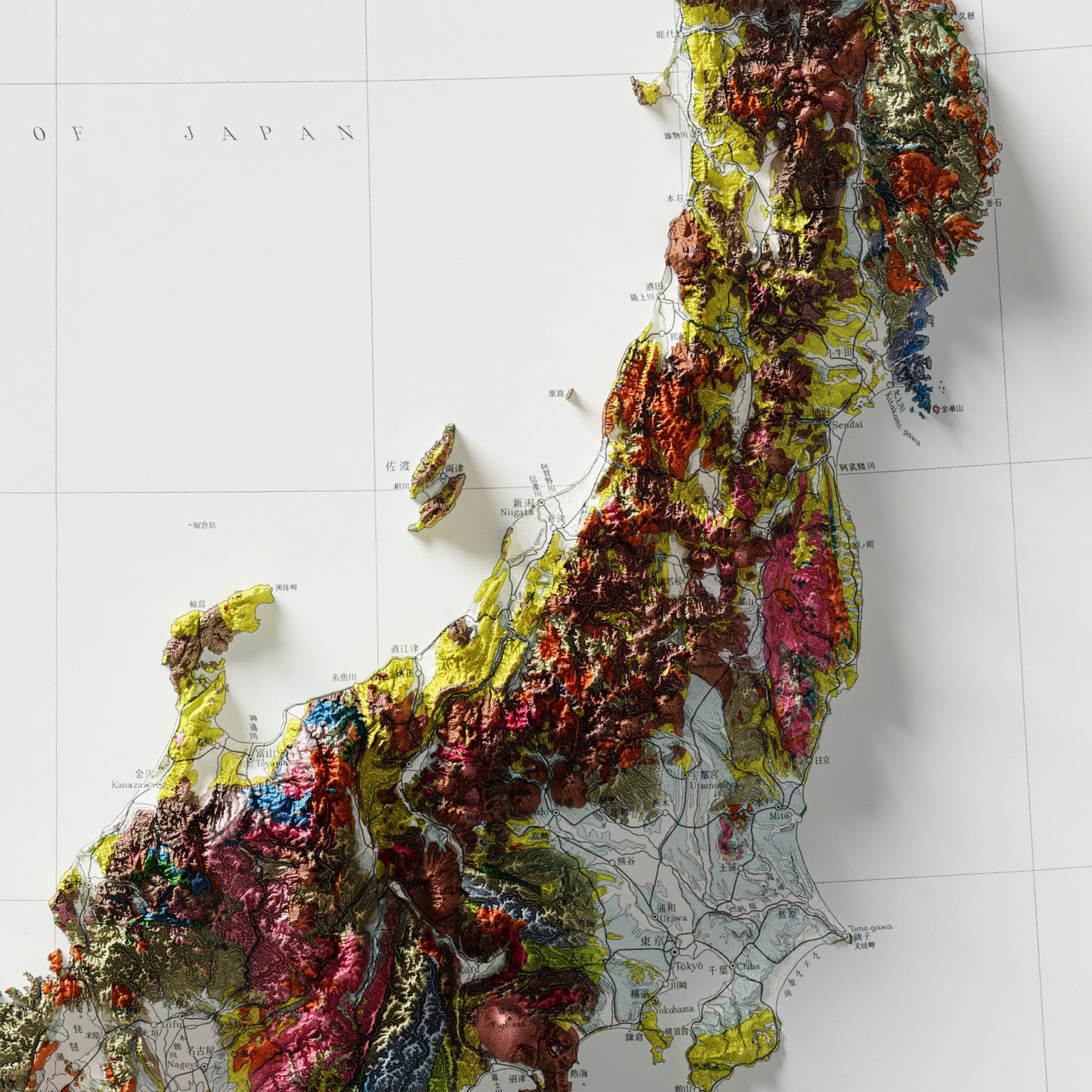Japan Geological Map | 3D Japan Map | Geoartmaps