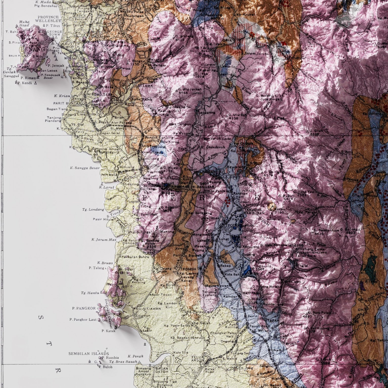 Malaysia Geological Map | 3D Malaya Map | Geoartmaps
