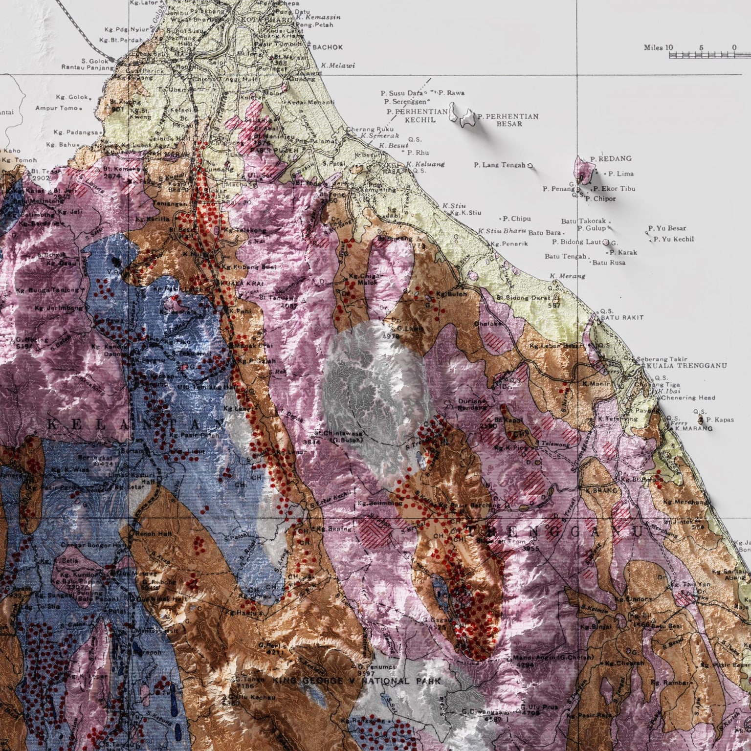 Malaysia Geological Map | 3D Malaya Map | Geoartmaps