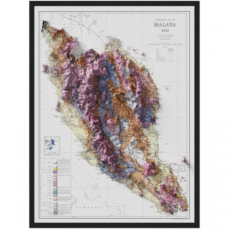 Malaysia Geological Map | 3D Malaya Map | Geoartmaps
