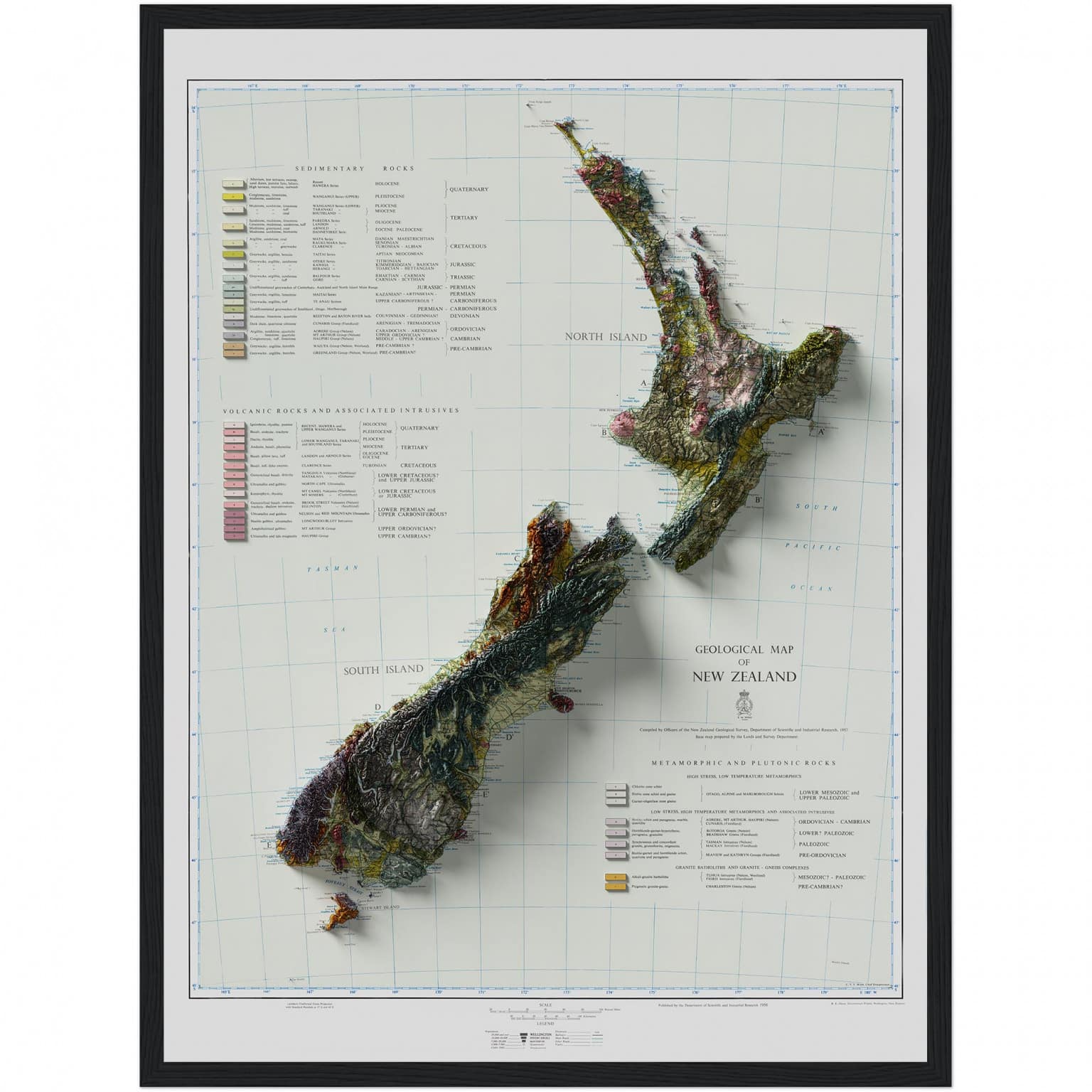 New Zealand Geological Map |3D Map New Zealand | Geoartmaps