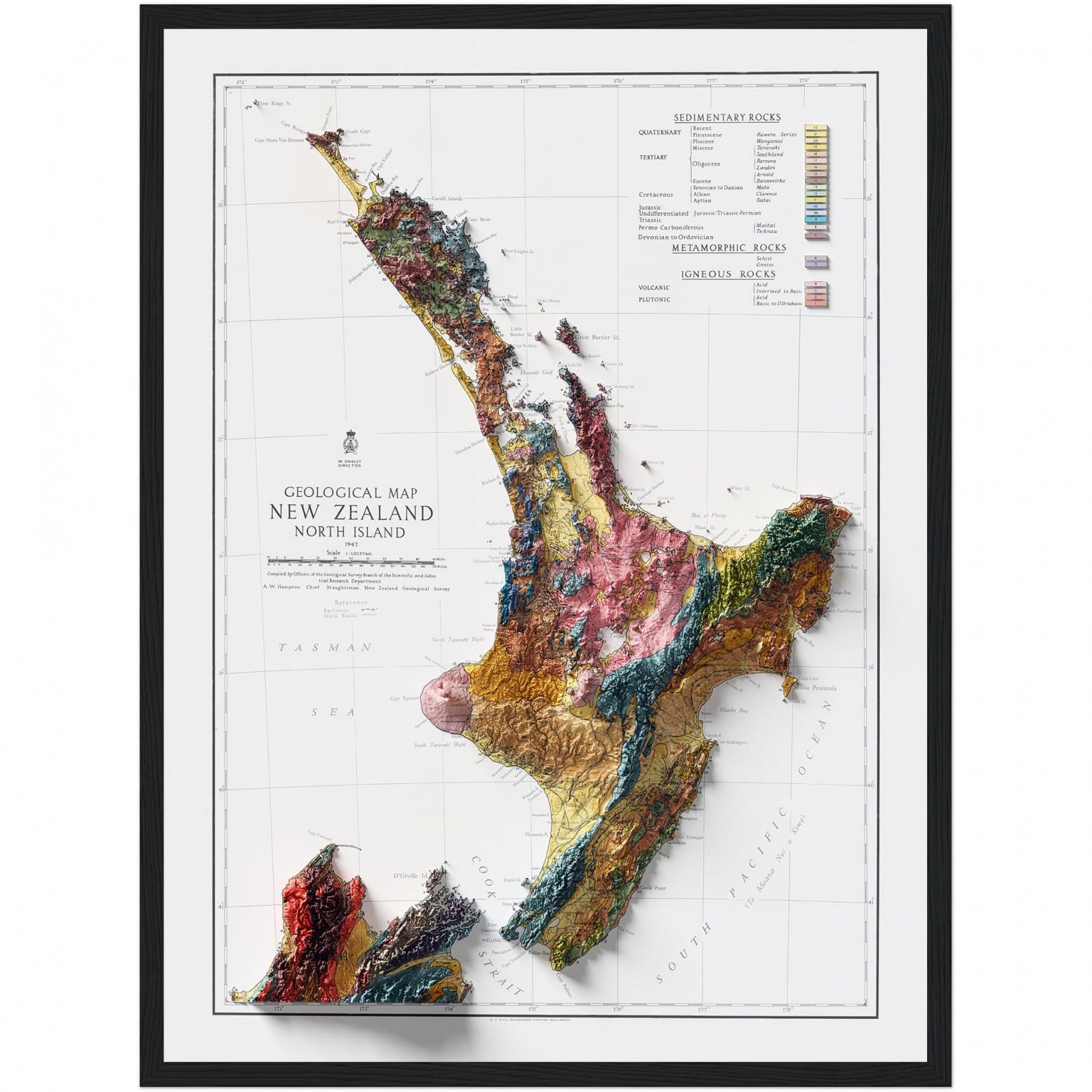 New Zealand North Island Geological Map 1947 | Geoartmaps