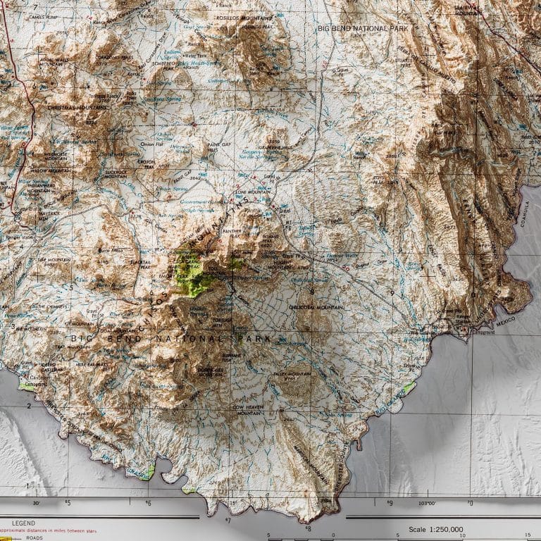 Big Bend National Park Map-3D Map-Geoartmaps
