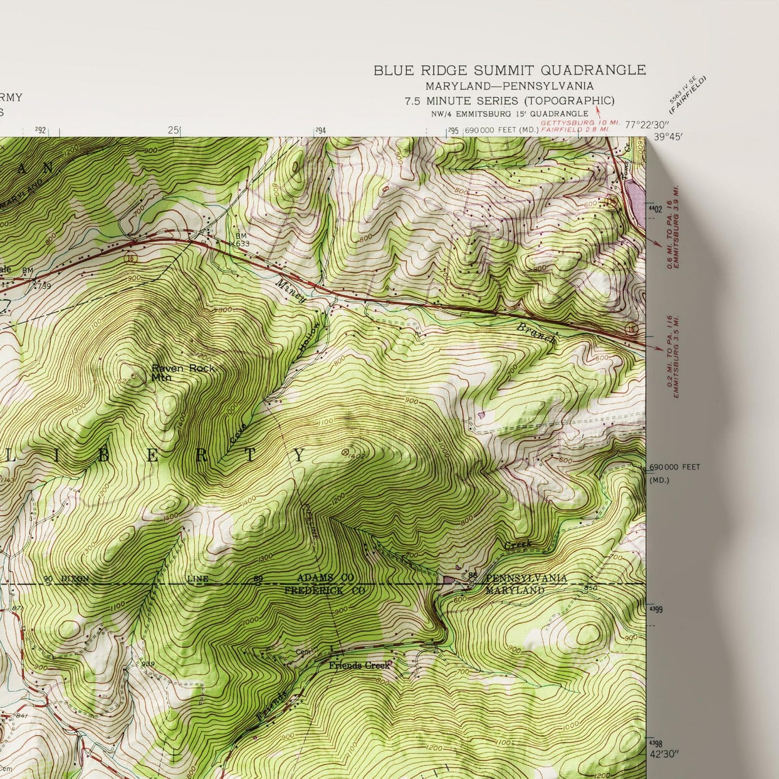 Blue Ridge Mountains Map | Shaded Relief Map | Geoartmaps