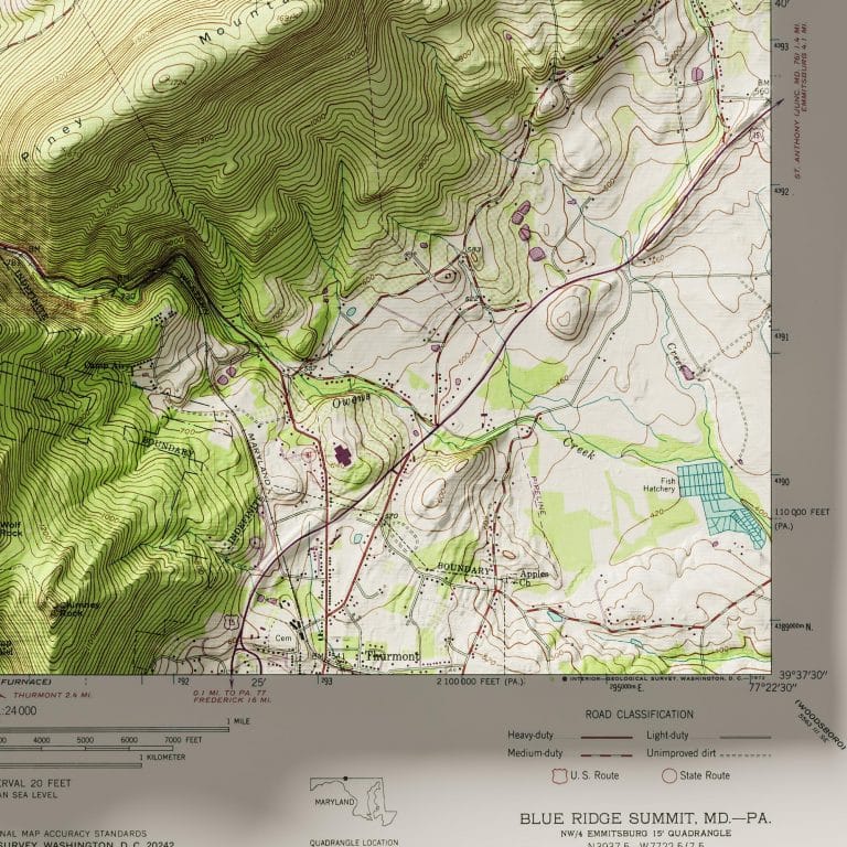 Blue Ridge Mountains Map | Shaded Relief Map | Geoartmaps