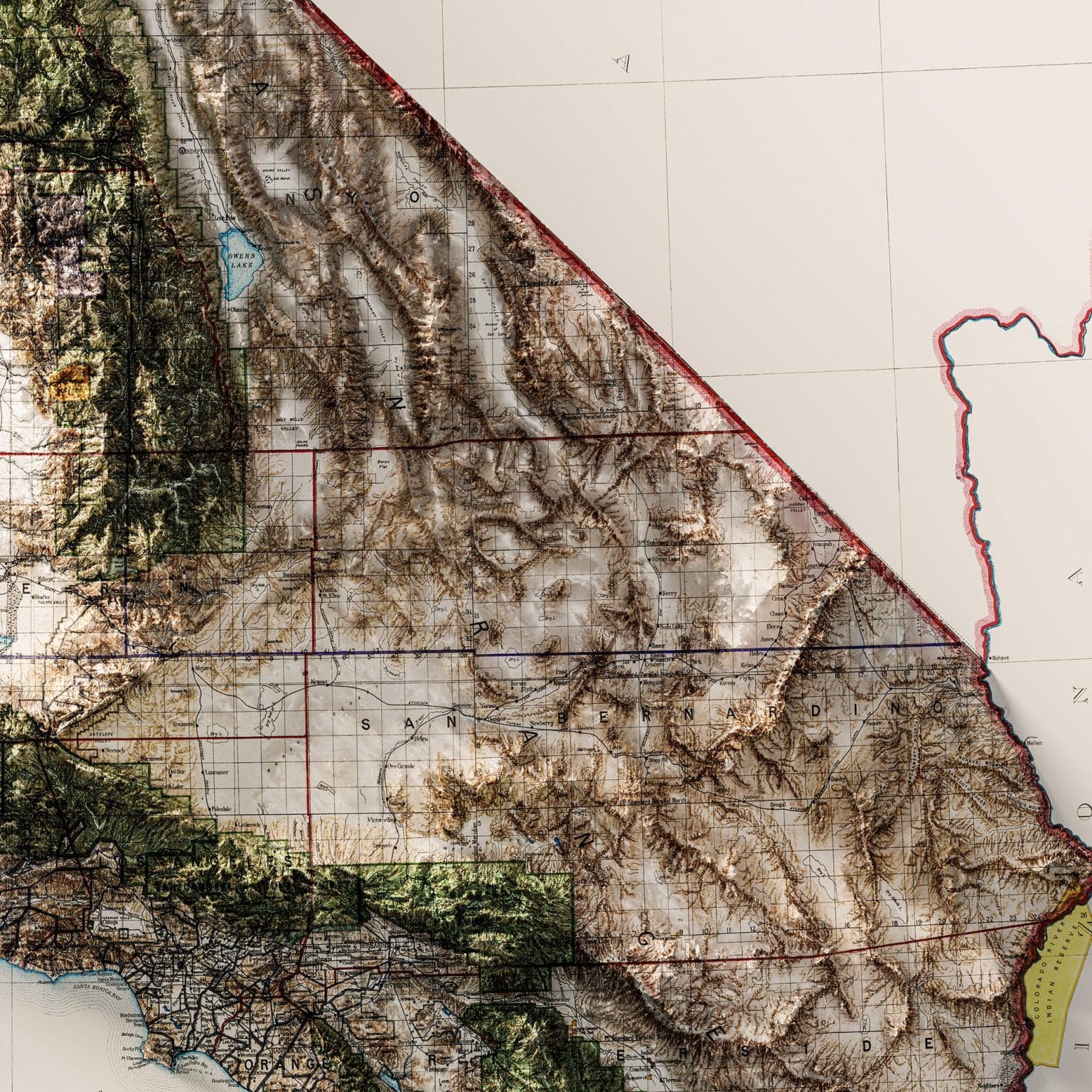 California Map 1907 | 3D Map Of California | Geoartmaps