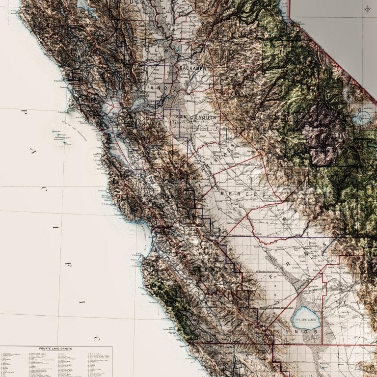 California Map 1907 | 3D Map Of California | Geoartmaps