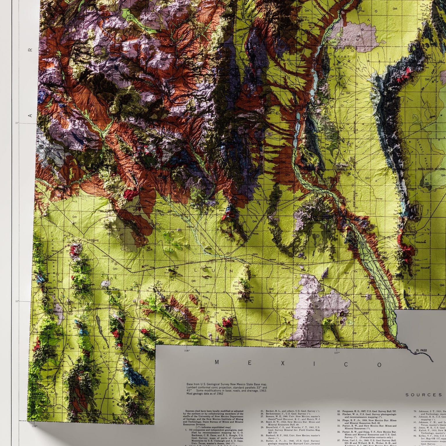 New Mexico Geologic Map 1965-Geoartmaps