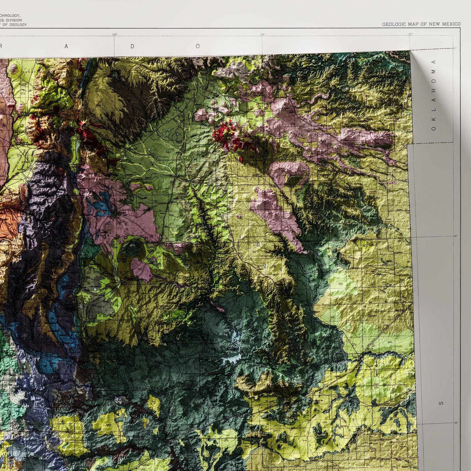 New Mexico Geologic Map 1965-Geoartmaps