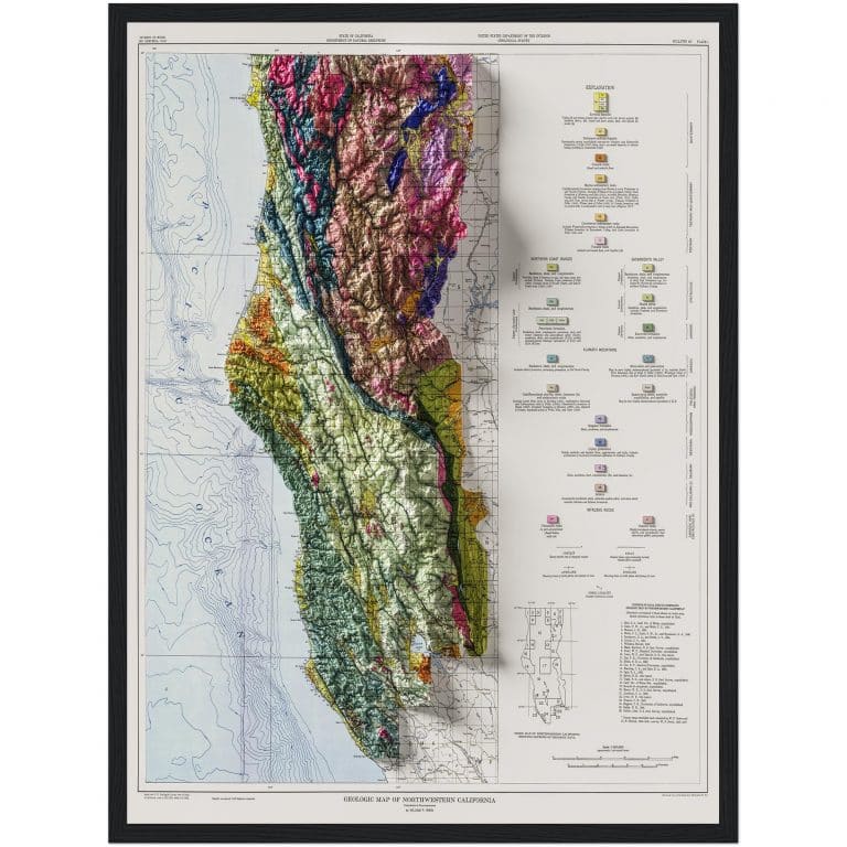 California Map 1907 | 3D Map Of California | Geoartmaps