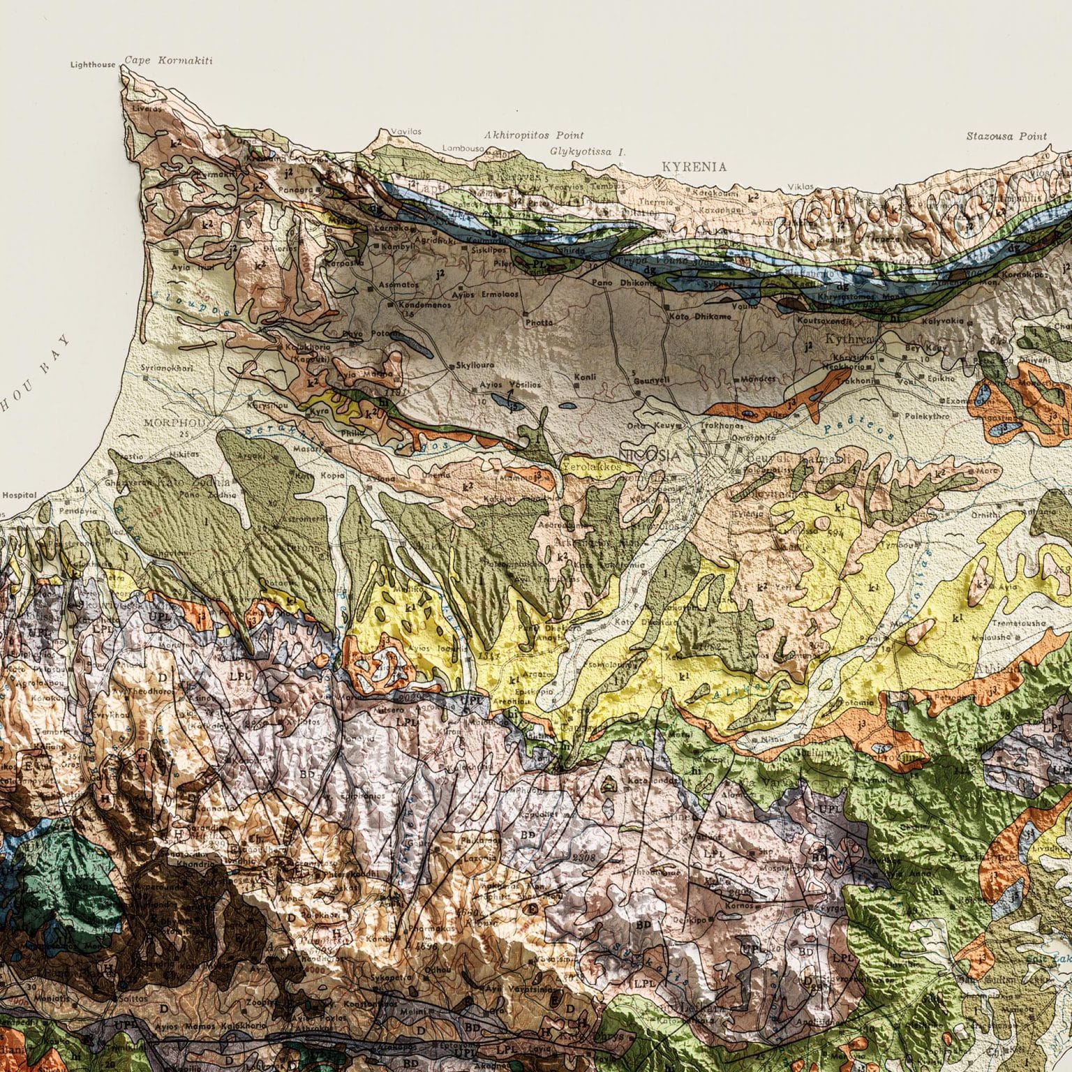 Cyprus Map | 3D Relief Map | Geoartmaps