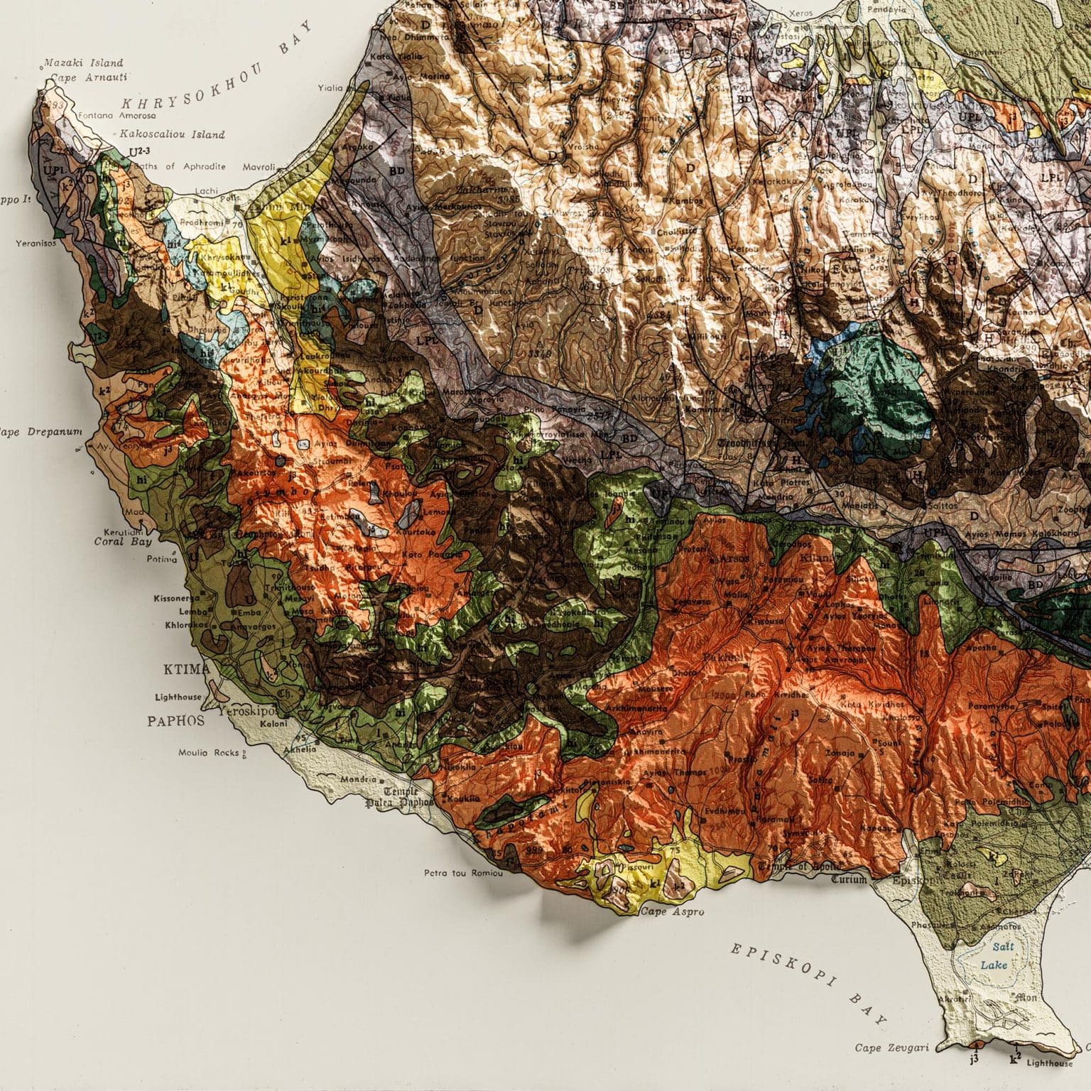 Cyprus Map | 3D Relief Map | Geoartmaps