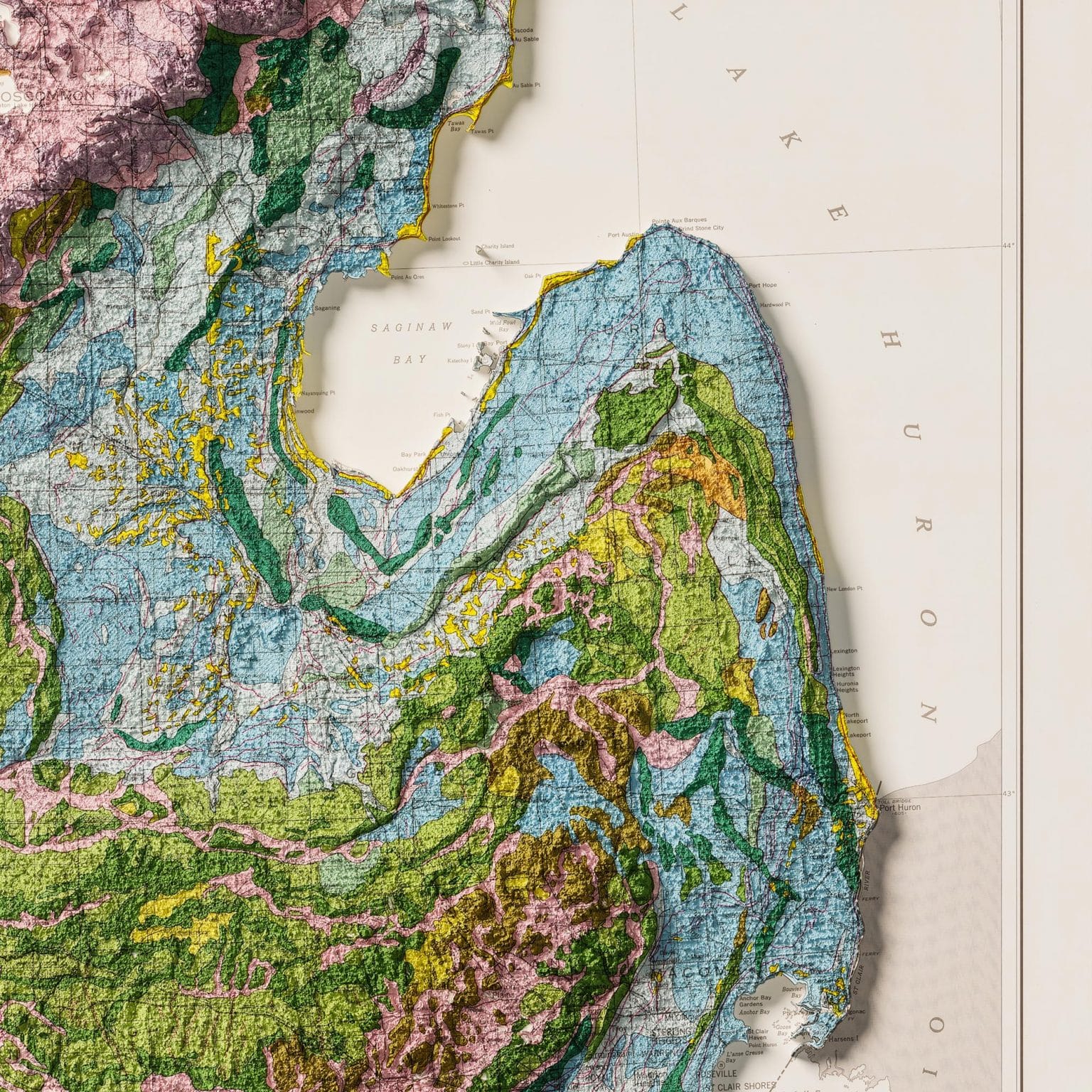 Lower Peninsula Of Michigan Map | 3D Map | Geoartmaps
