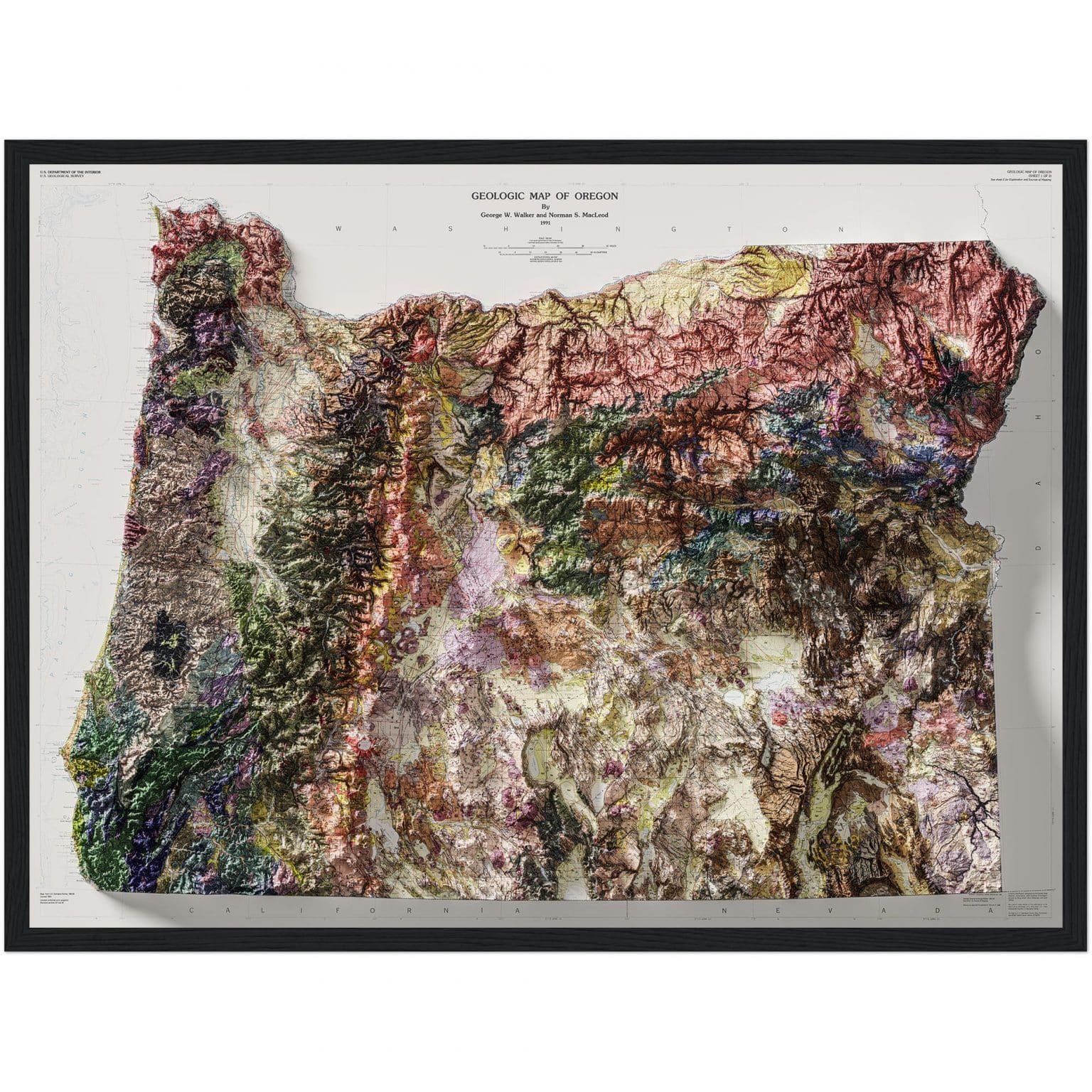 Oregon Maps Posters | Oregon Wall Maps | Geoartmaps