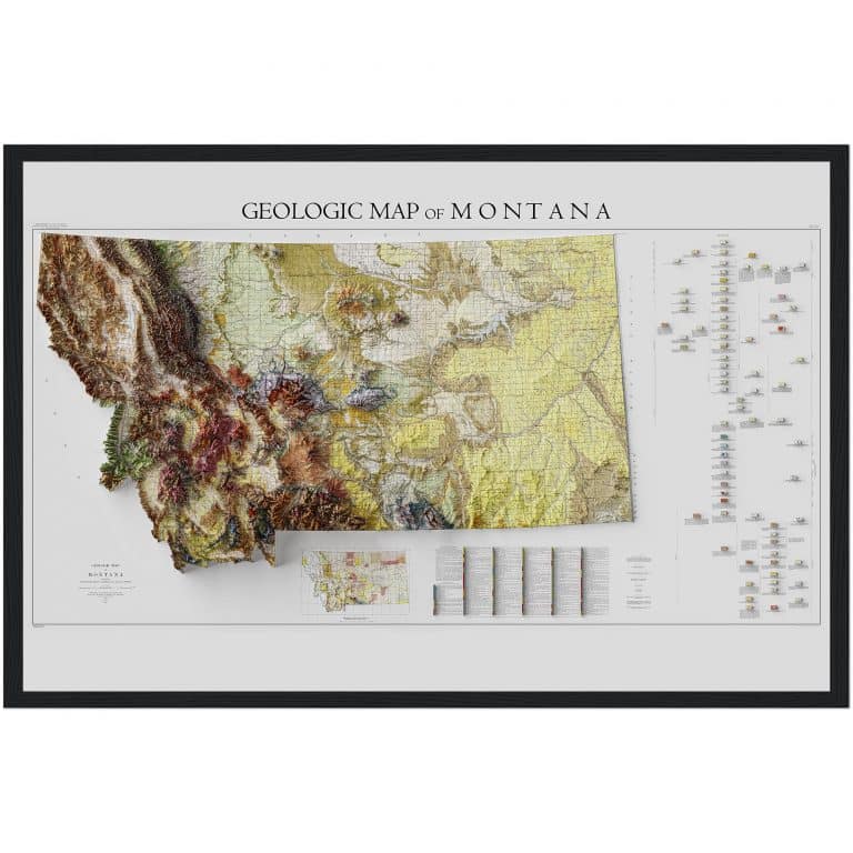 Montana Maps Posters | Montana Wall Maps | Geoartmaps