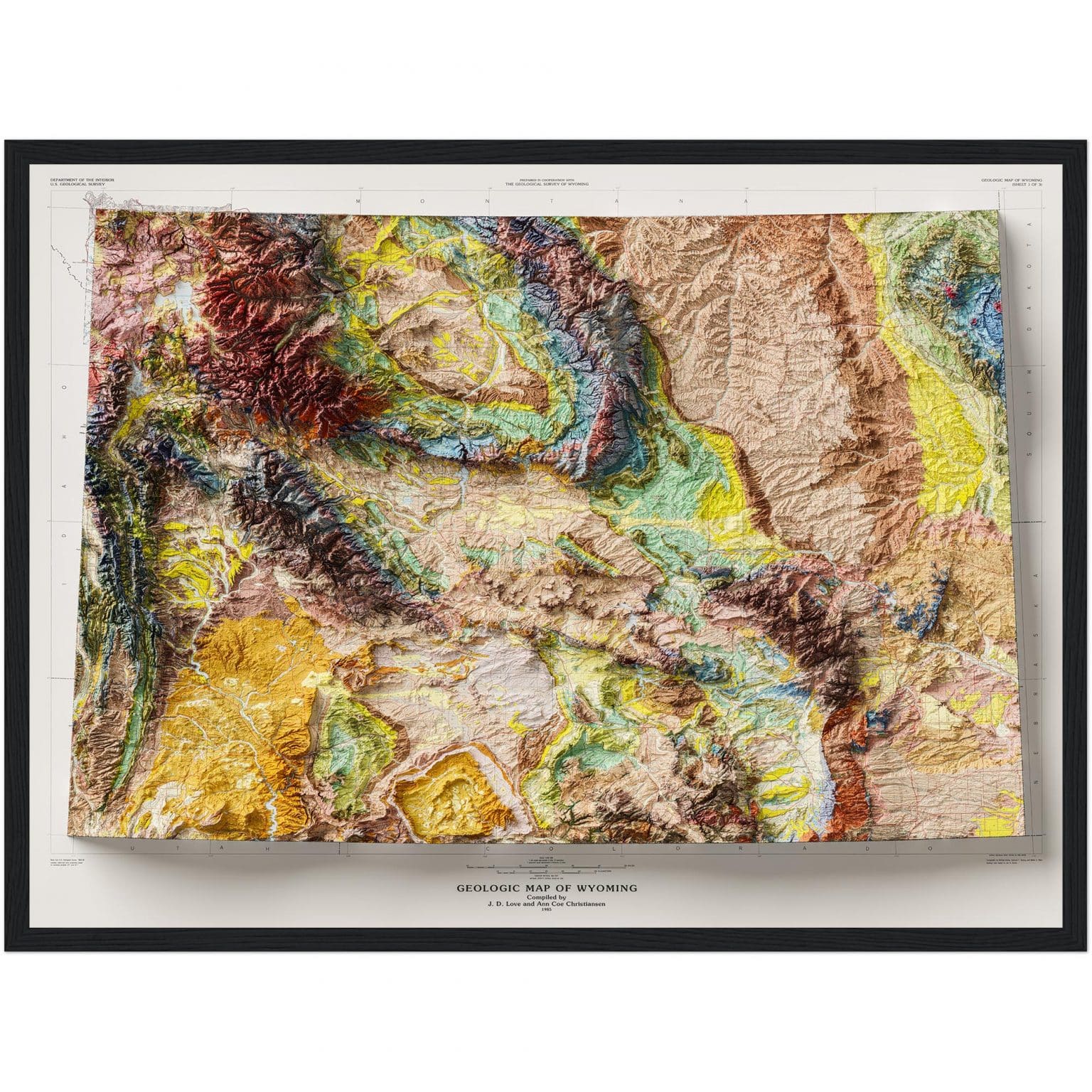 Wyoming Maps Posters | Wyoming Wall Maps | Geoartmaps