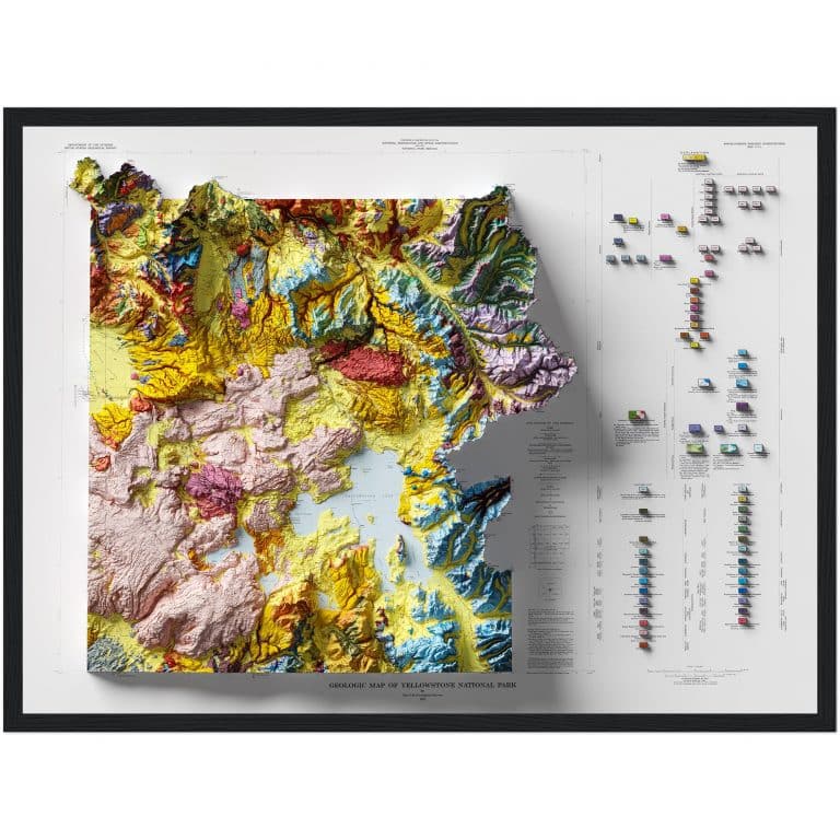 Yellowstone Map | Relief Map | Geoartmaps