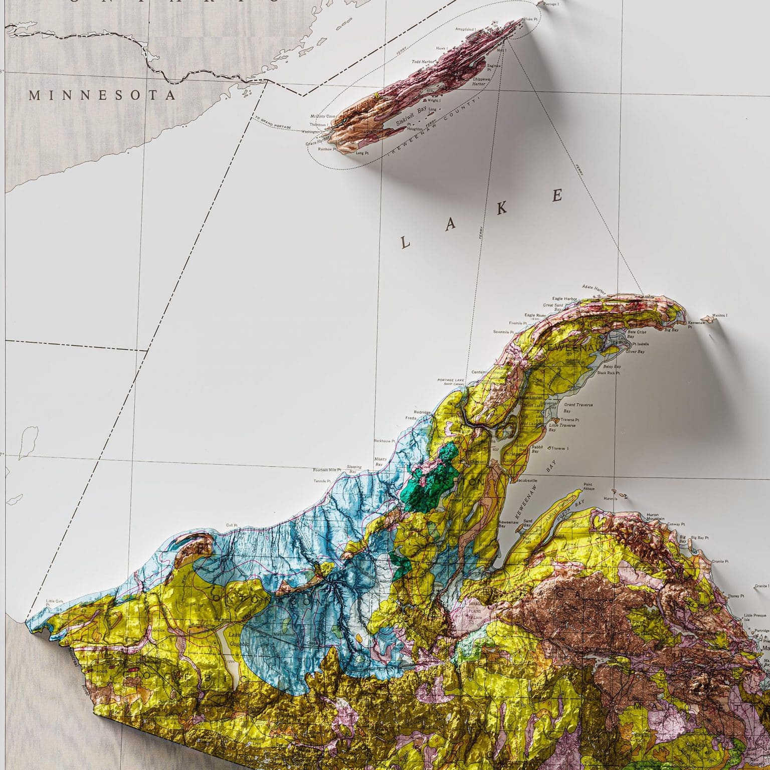 Northern Peninsula Of Michigan Map | Geoartmaps